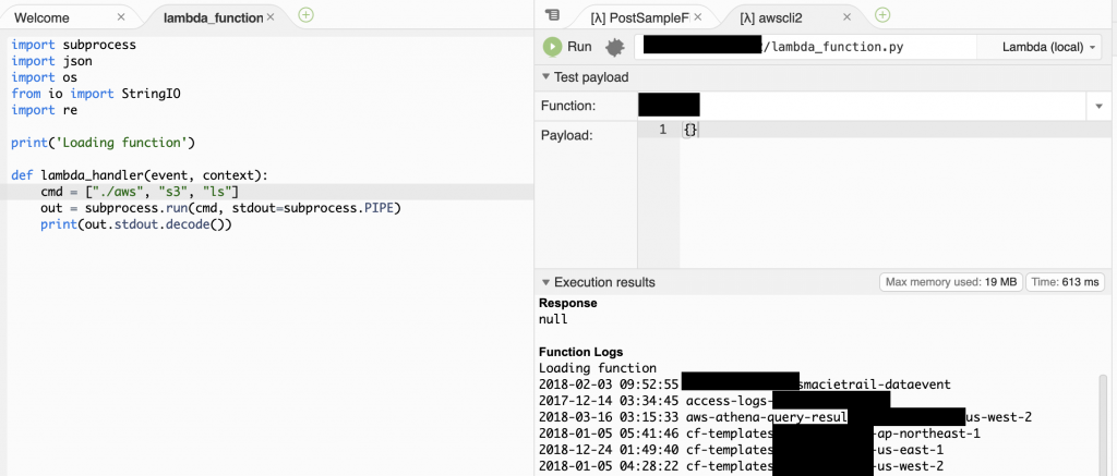 Cloud9でaws Cli Toolsを実行するlambda Functionpython36を作る ひろかずのブログ
